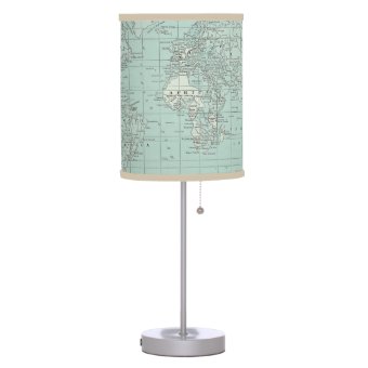Soft Teal World Map Table Lamp | Zazzle