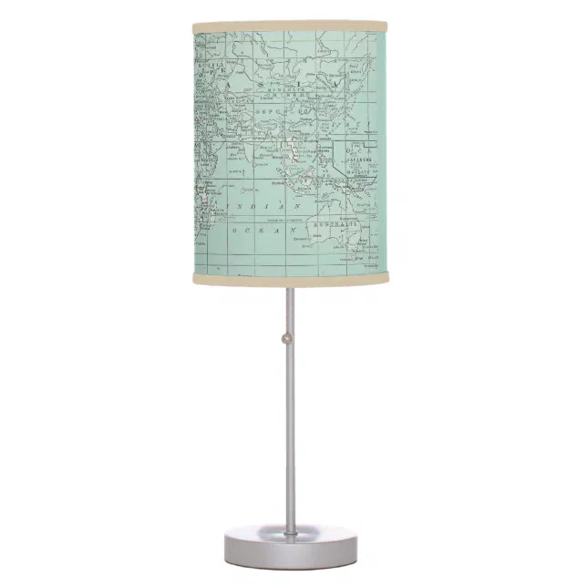 Soft Teal World Map Table Lamp | Zazzle