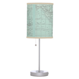 Soft Teal World Map Table Lamp | Zazzle