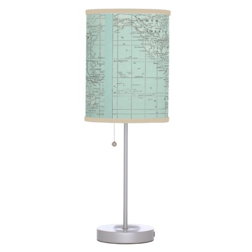 Soft Teal World Map Table Lamp | Zazzle