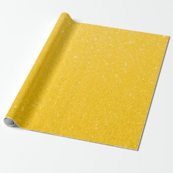 Soft Yellow Glitter Print Wrapping Paper | Zazzle
