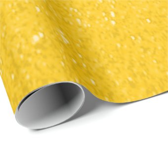 Soft Yellow Glitter Print Wrapping Paper | Zazzle