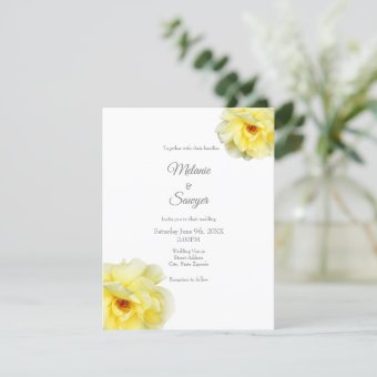 Soft Yellow Rose Invitation | Zazzle