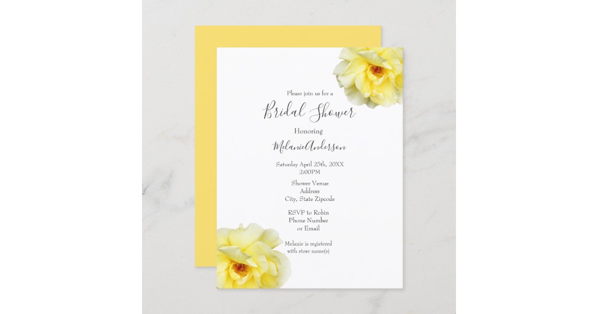 Soft Yellow Rose Invitation | Zazzle