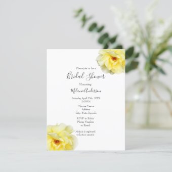 Soft Yellow Rose Invitation | Zazzle