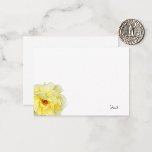 Soft Yellow Rose Note Card | Zazzle