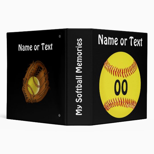Softball Album Binder in Your Colors and Your Text | Zazzle.com