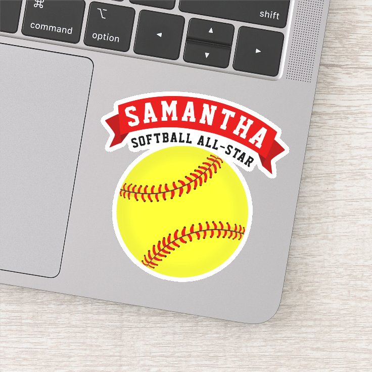 Softball All-Star Name Sticker | Zazzle