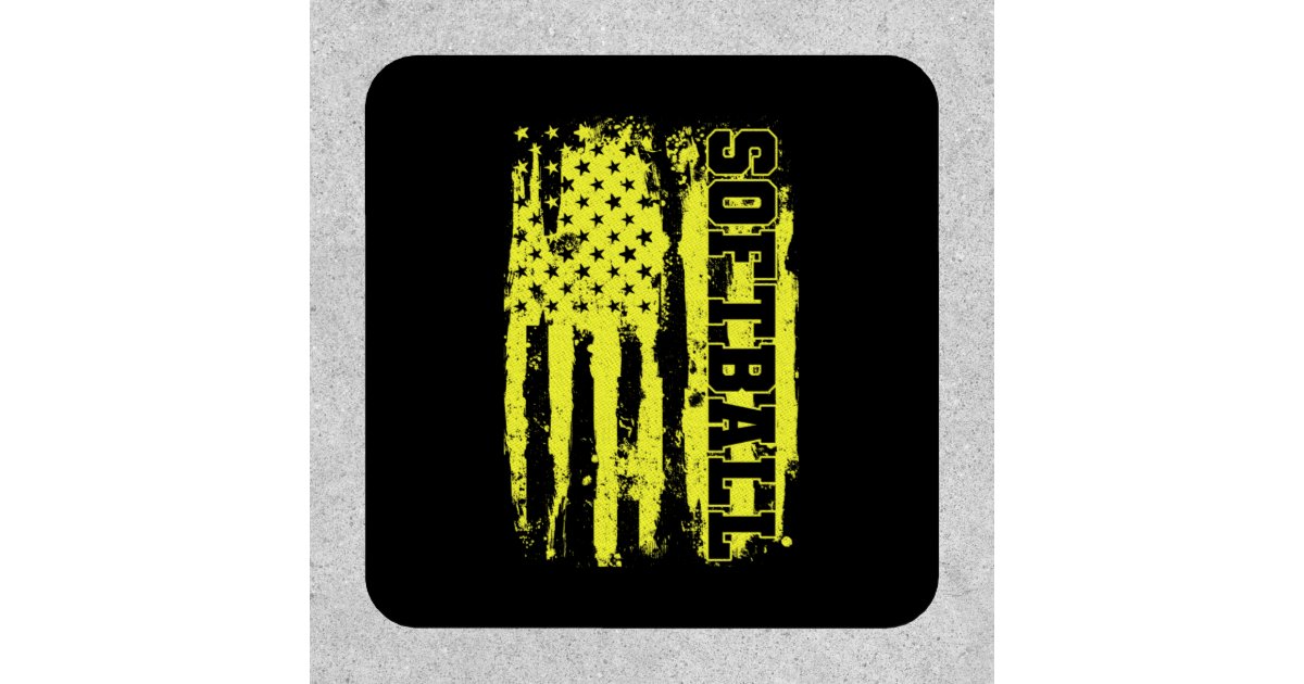 Softball American Flag Softball Player Patch | Zazzle