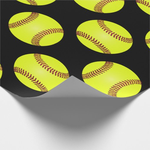 Softball Ball Player Pattern Wrapping Paper | Zazzle