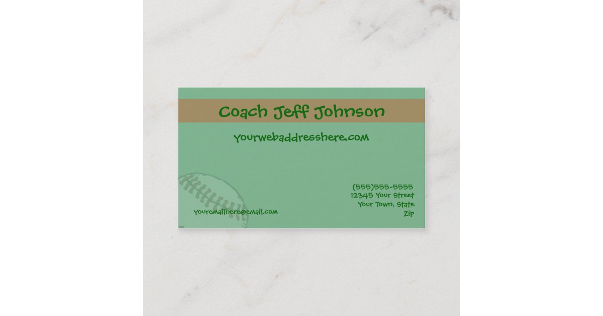 Softball Baseball Business Card | Zazzle