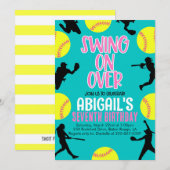 Softball Birthday Invite | Zazzle