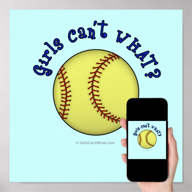 Softball-Blue Poster | Zazzle