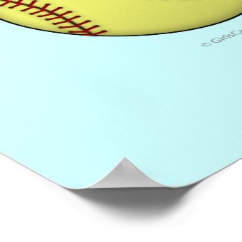 Softball-Blue Poster | Zazzle