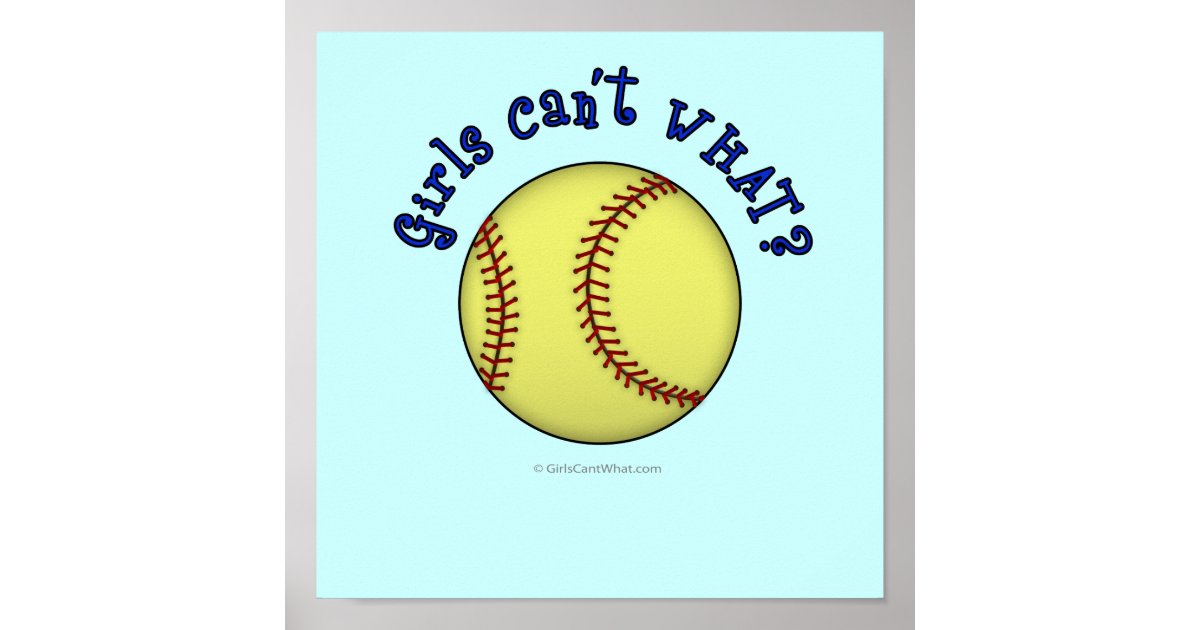 Softball-Blue Poster | Zazzle