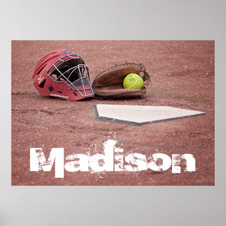 Softball Catcher Custom Poster | Zazzle