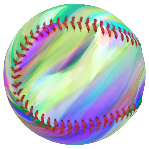 Softball Colorful digital art splashing | Zazzle