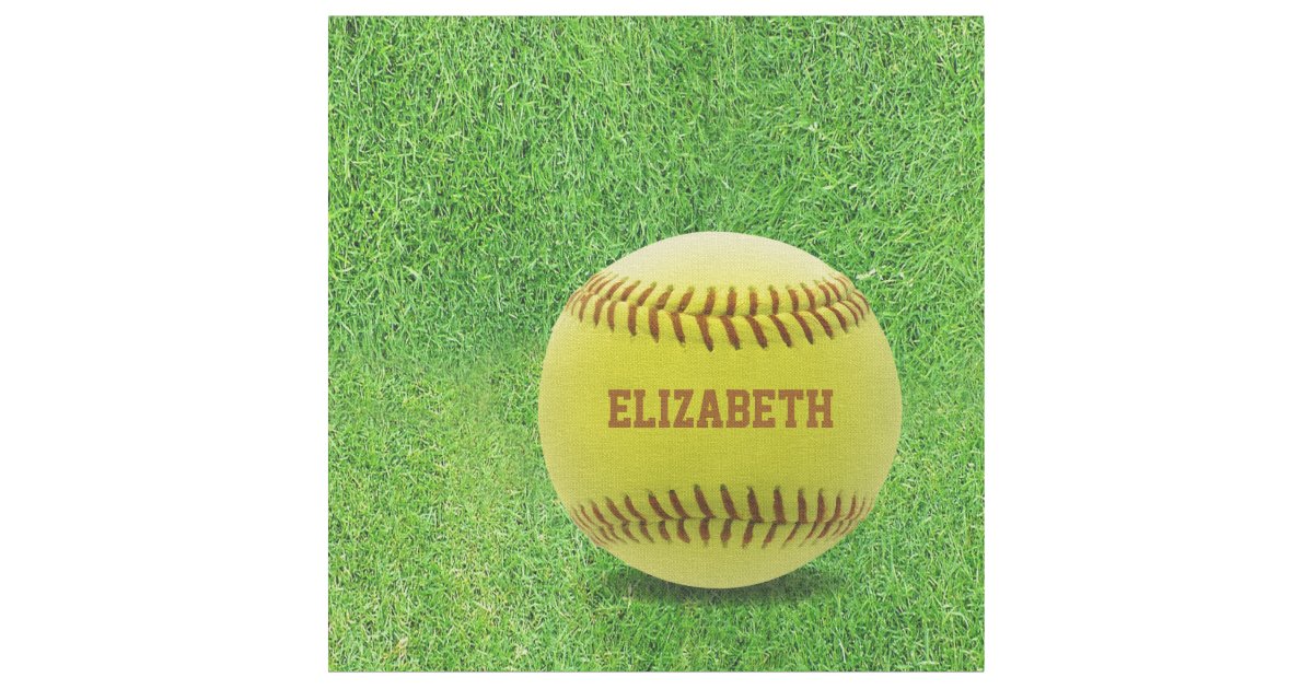 Softball Custom Ball Fabric | Zazzle