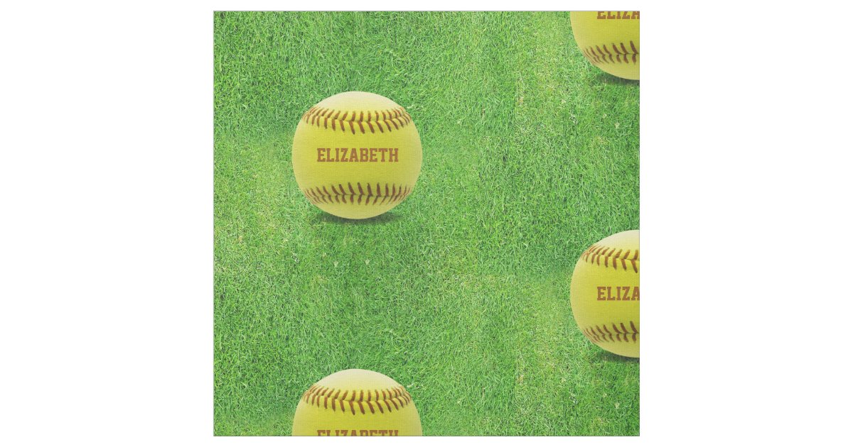 Softball Custom Ball Fabric | Zazzle