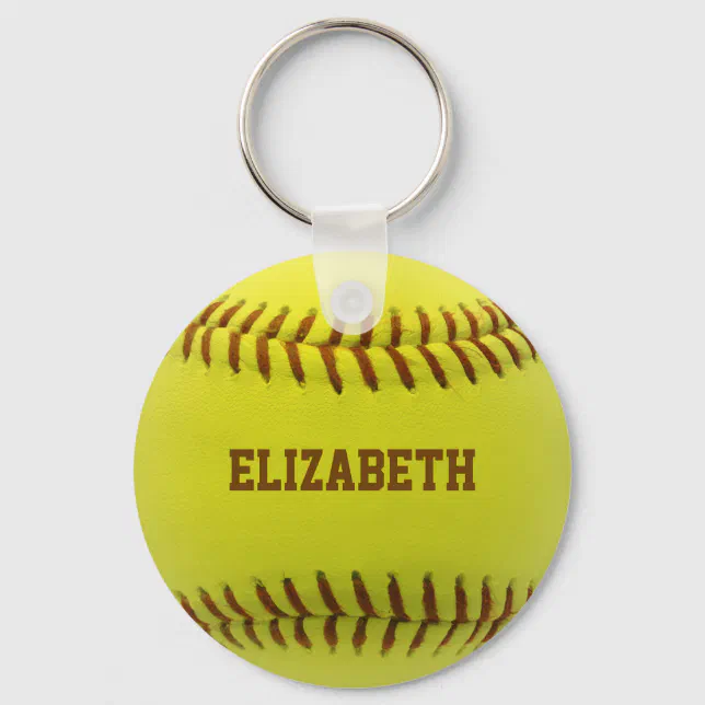 Softball Custom Ball Keychain | Zazzle