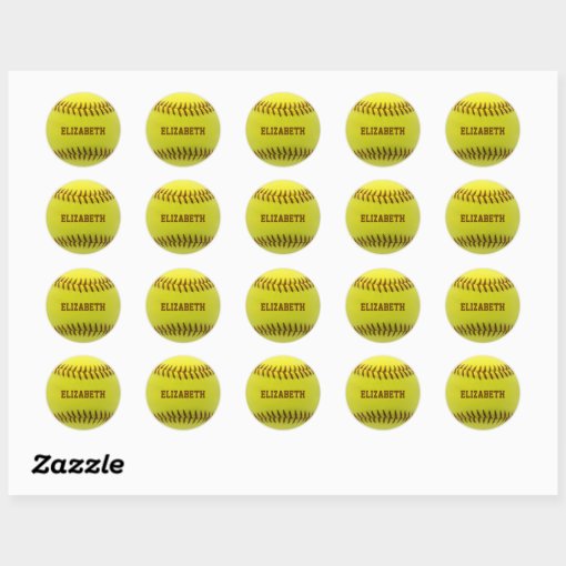 Softball Custom Ball Sticker | Zazzle