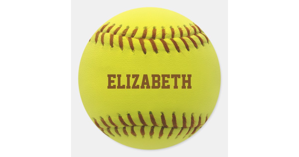Softball Custom Ball Sticker | Zazzle