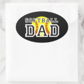 Softball Dad Oval Sticker | Zazzle