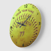 Softball Dirty Name Team Number Ball Clock | Zazzle