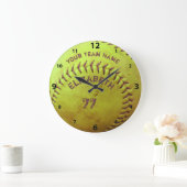 Softball Dirty Name Team Number Ball Clock | Zazzle