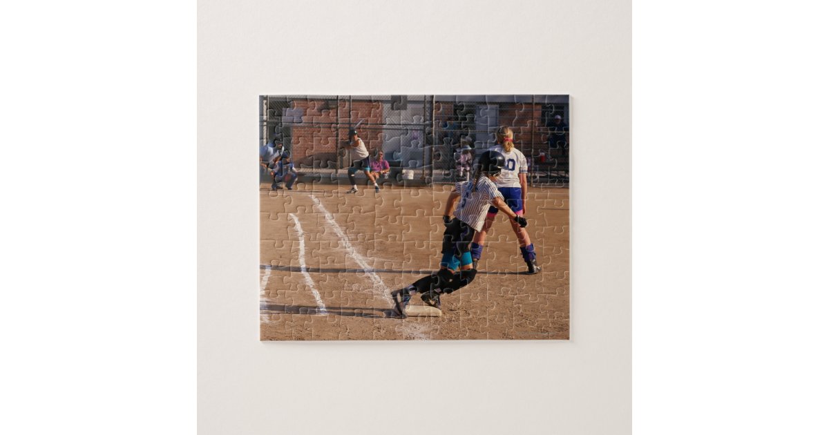 Softball game jigsaw puzzle | Zazzle
