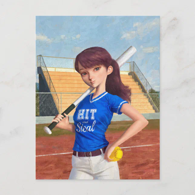 Softball Girl Postcard | Zazzle