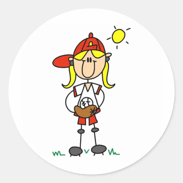 Softball Girl Sticker | Zazzle