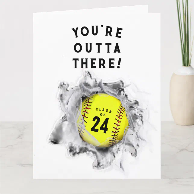 Softball Graduation Card | Zazzle