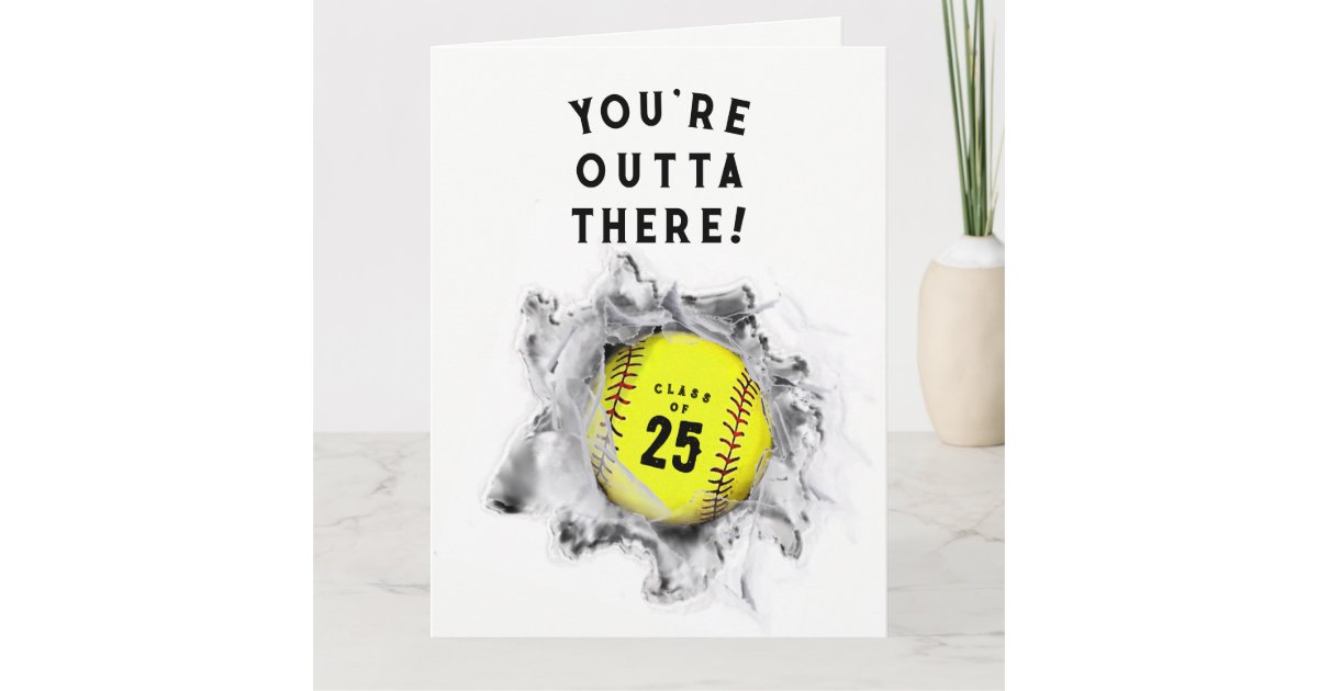 Softball Graduation Card | Zazzle