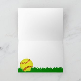 Softball Happy Birthday Card | Zazzle