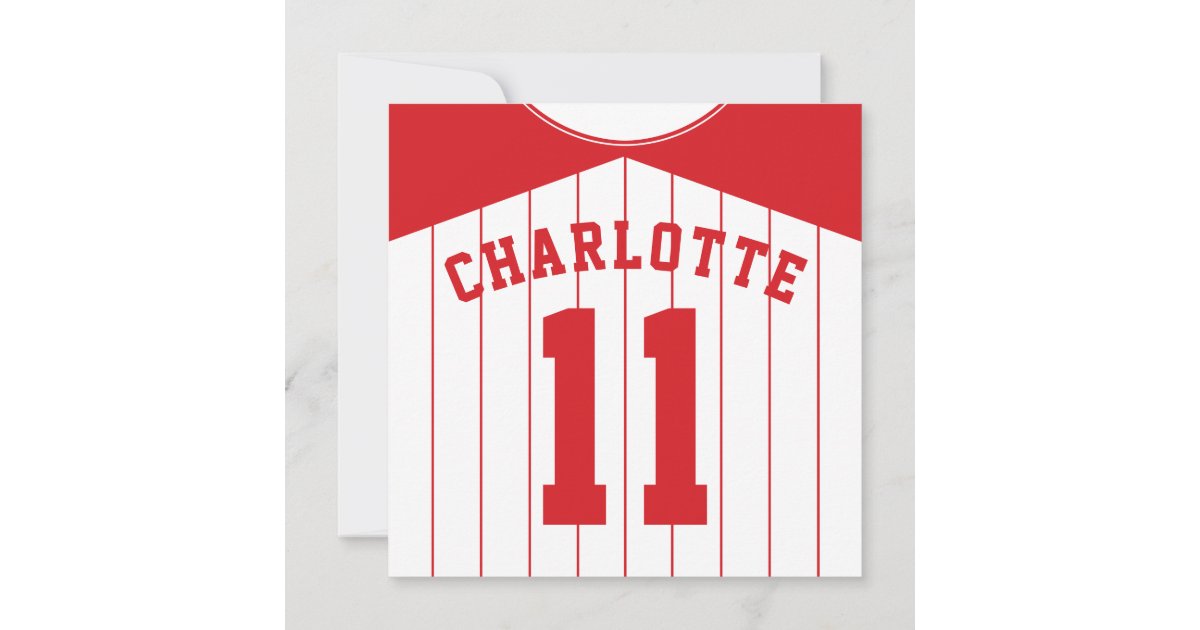 Softball Jersey Themed Party Invites Template | Zazzle