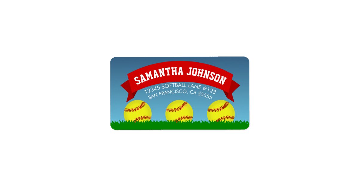 Softball Label | Zazzle