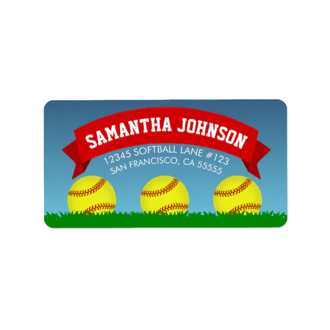 Softball Label | Zazzle