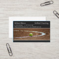 Softball on a Softball Field Photo Business Card | Zazzle