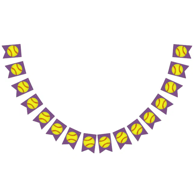 Softball Party Bunting Flags | Zazzle