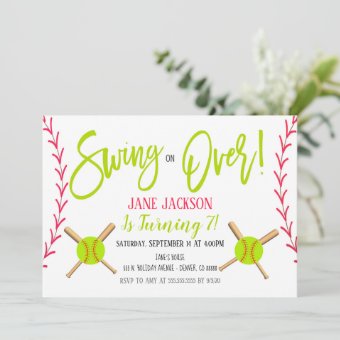 Softball Party Invitation | Zazzle