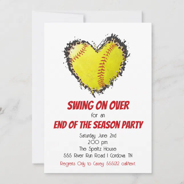 Softball Party Invitation | Zazzle