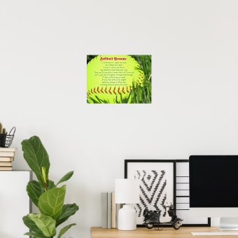 Softball Poem Poster | Zazzle