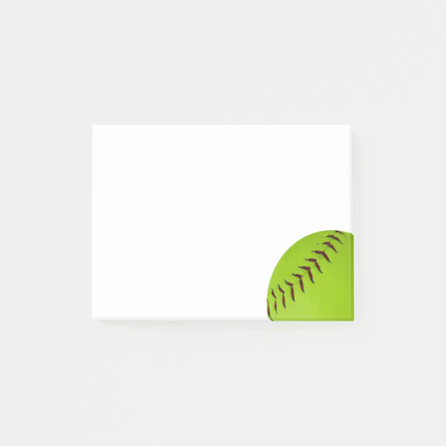 softball post it notes | Zazzle