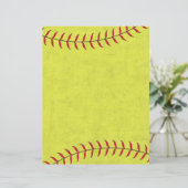 Softball scrapbook paper with red seams | Zazzle