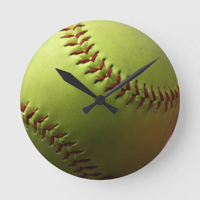 Softball Single Round Clock | Zazzle
