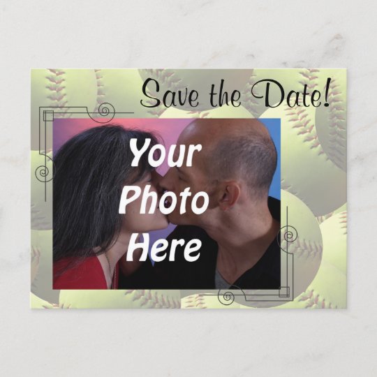 Softball Sports Wedding Theme Photo Save the Date! Announcement ...