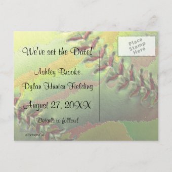 Softball Sports Wedding Theme Photo Save the Date! Announcement ...