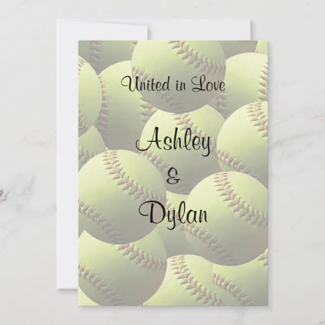 Softball Sports Wedding Theme Wedding Invitation | Zazzle