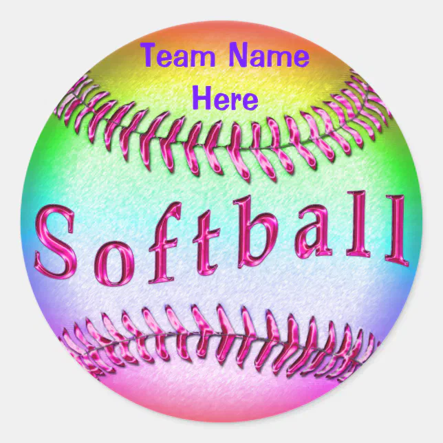 Softball Stickers with YOUR TEAM NAME | Zazzle